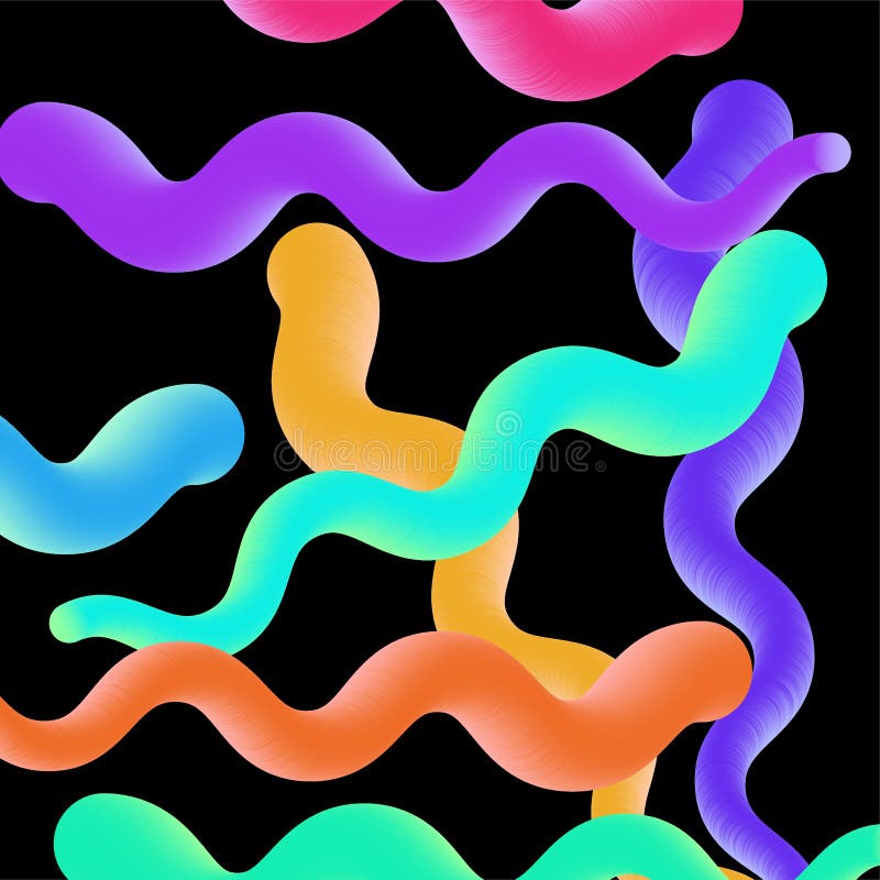 Volumetric Colored Worms. Gradient Color. Vector Illustration. Stock ...