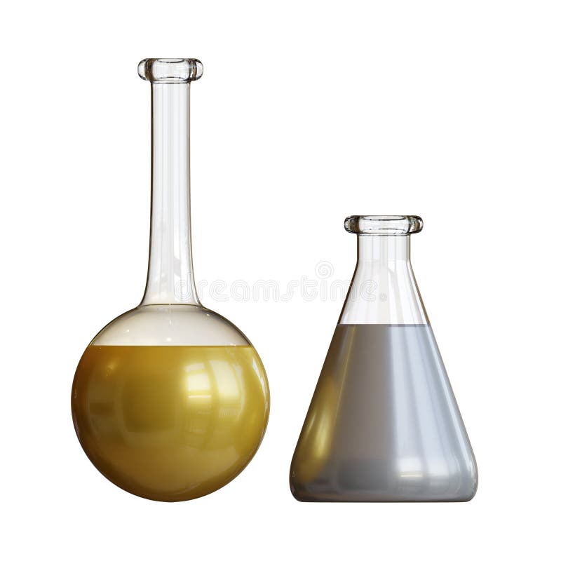 Volumetric And Erlenmeyer Flask 3D Rendering Illustration Stock ...
