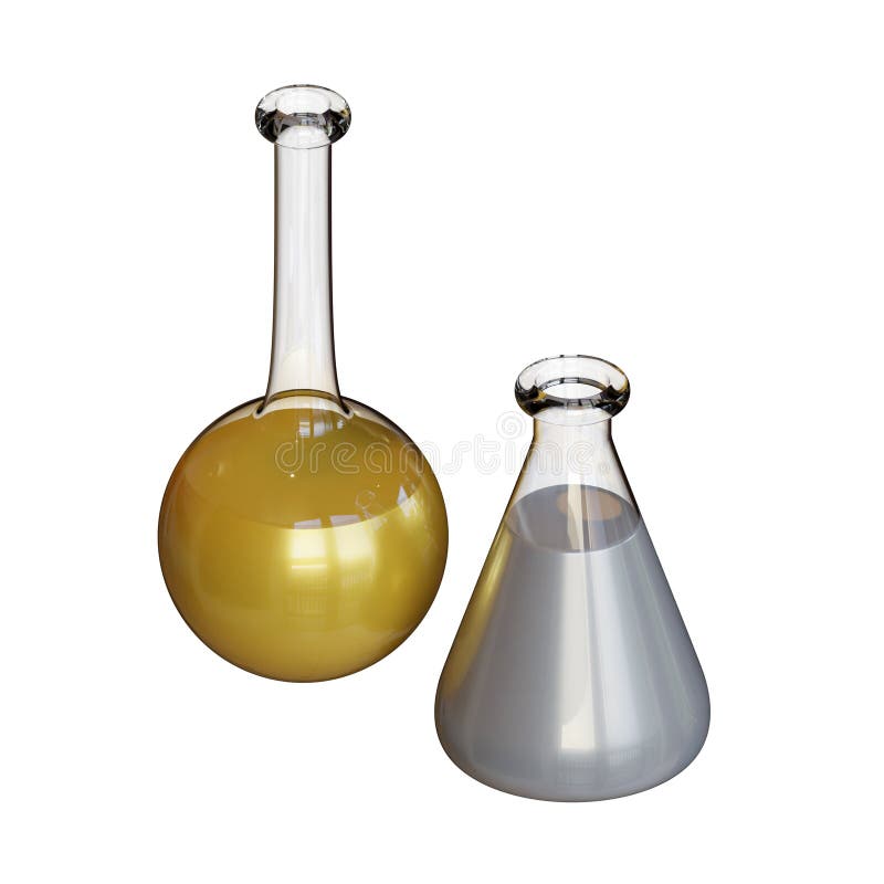Volumetric and Erlenmeyer Flask 3D Rendering Illustration Stock ...