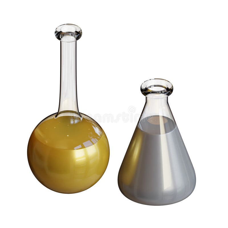 Volumetric and Erlenmeyer Flask 3D Rendering Illustration Stock ...