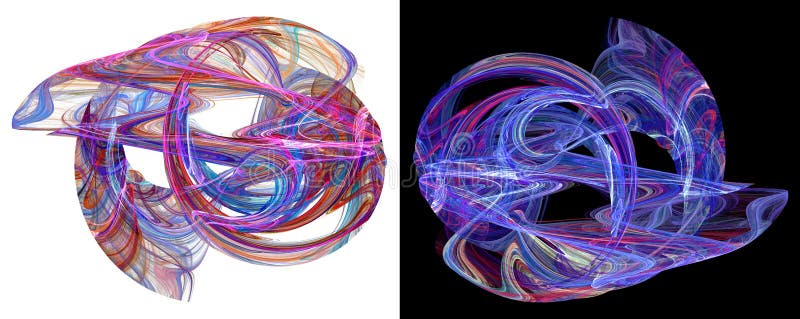 Volumetric Fragile Transparent Flowing Forms on White and Black ...