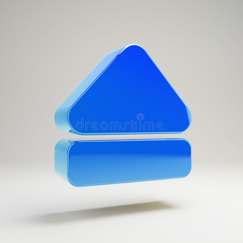 Eject Icon. Red Glossy Metallic Eject Symbol Isolated on White Concrete ...