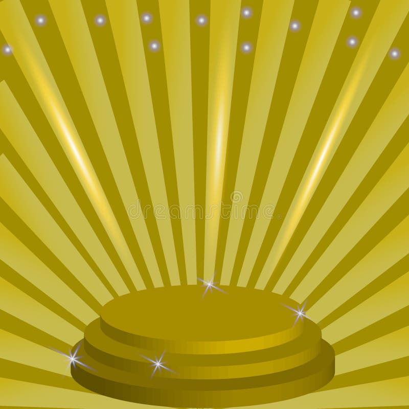 A Volumetric Golden Pedestal in Golden Rays Stock Vector - Illustration ...