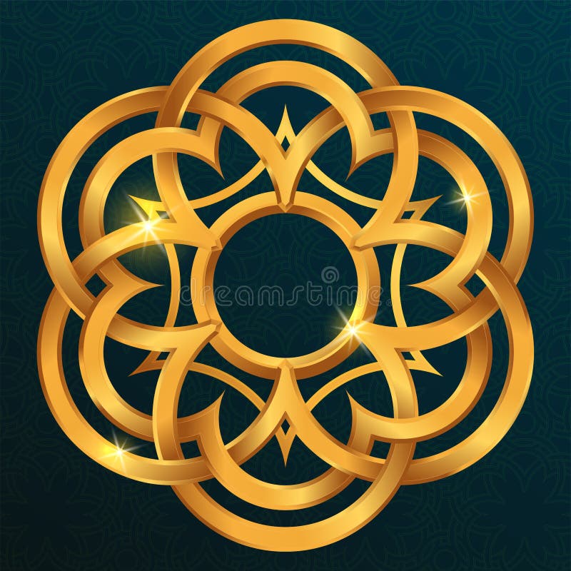 Volumetric Golden Vector Pattern. Intersection of Circular Elements ...