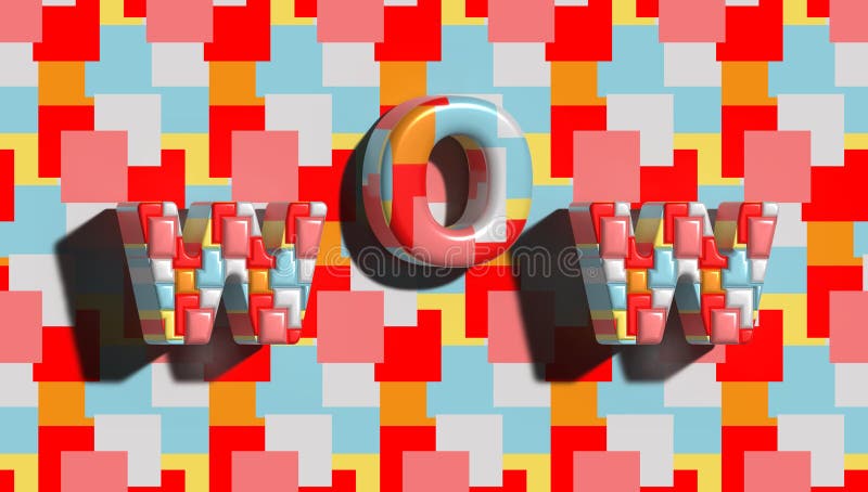 Volumetric Inscription WOW with Shadow, 3D Rendering Illustration Stock ...