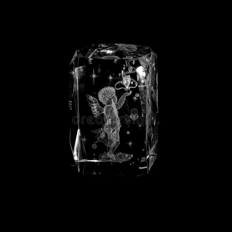 Volumetric Laser Engraving Inside the Glass. Stock Photo - Image of ...