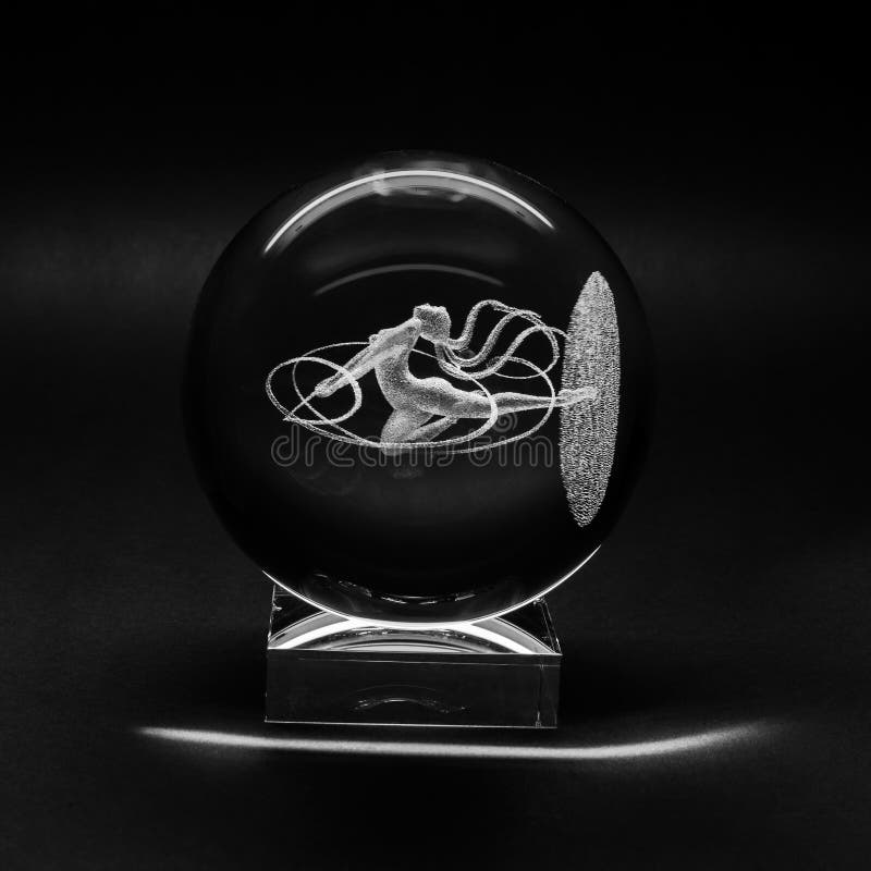 Volumetric Laser Engraving Inside the Glass. Stock Image - Image of ...