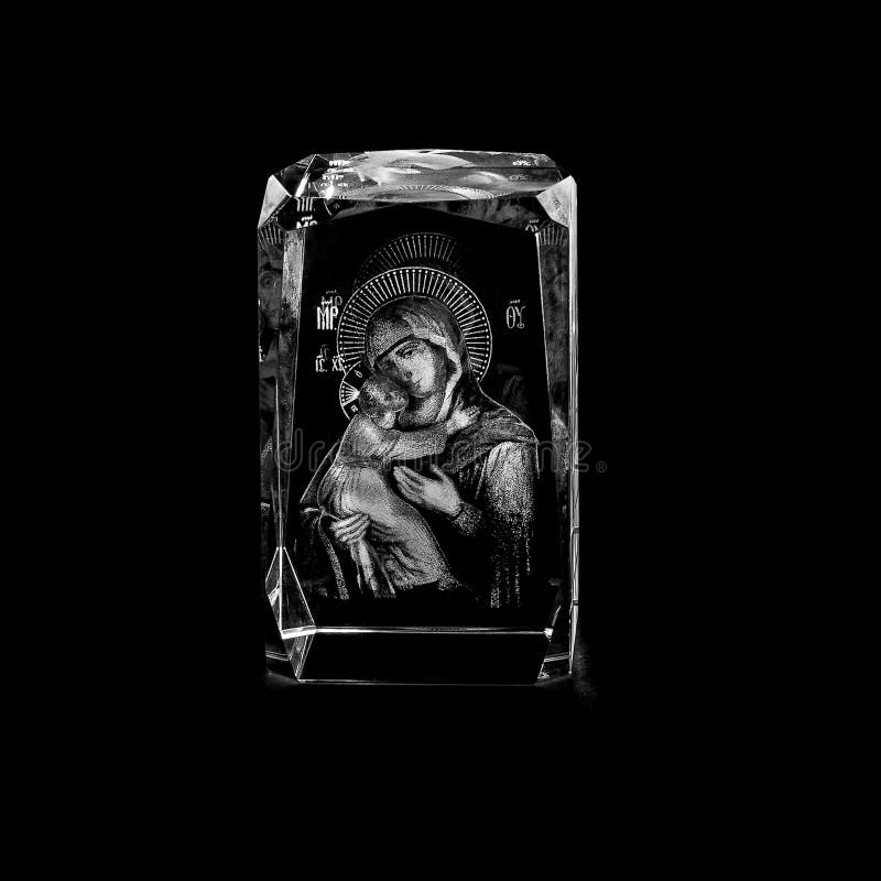 The Volumetric Laser Engraving Inside the Glass. Stock Photo - Image of ...