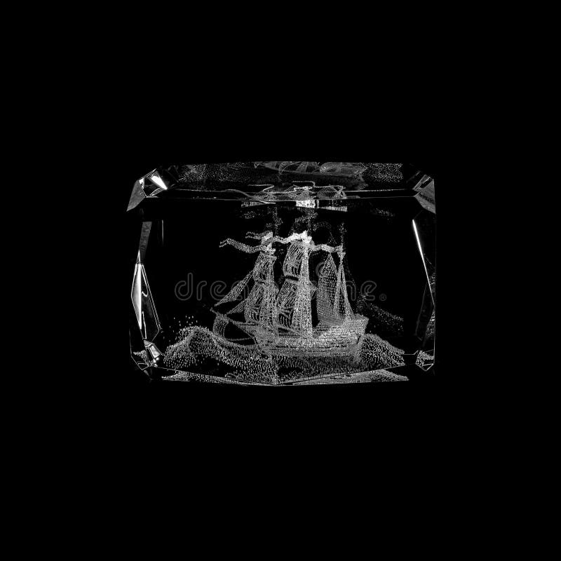 Volumetric Laser Engraving Inside the Glass. Stock Image - Image of ...