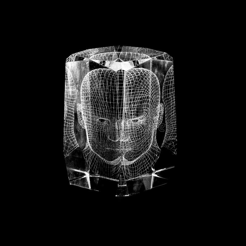 Volumetric Laser Engraving Inside the Glass. Stock Photo - Image of ...