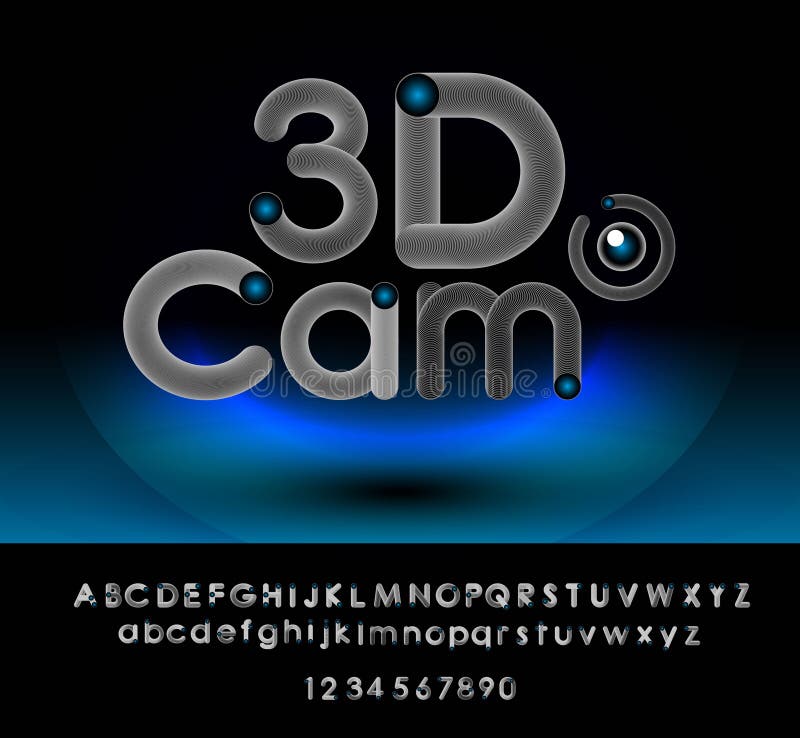 Volumetric Letters 3D Illusion Effect, Camera Effect Stock Vector ...