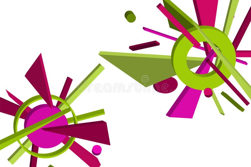 Volumetric Multi-colored Geometric Shapes Abstract Geometry. Background ...