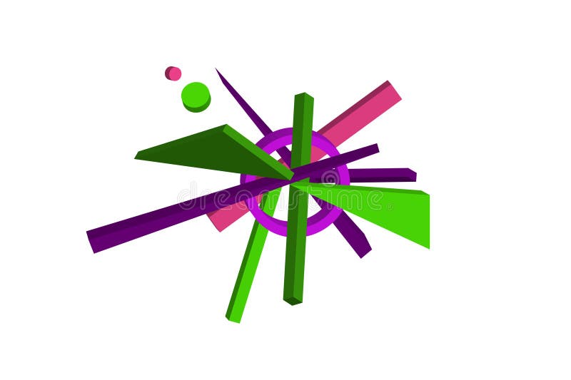 Volumetric Multi-colored Geometric Shapes Abstract Geometry. Background ...