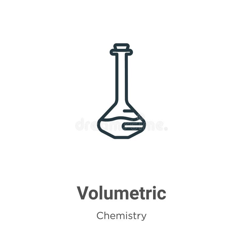 Outline Volumetric Flask Vector Icon. Isolated Black Simple Line ...
