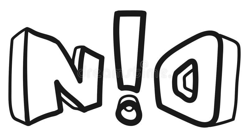 Volumetric Phrase NO in Sketch. Vector Stock Vector - Illustration of ...