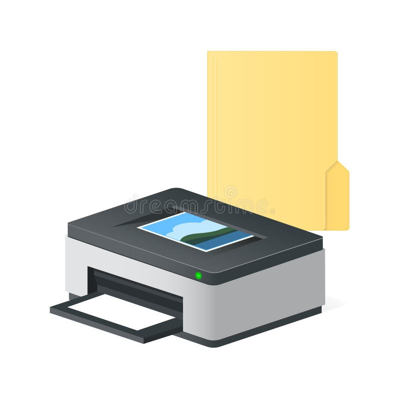 Volumetric Printer with Folder Icon for Personal Computer or System ...