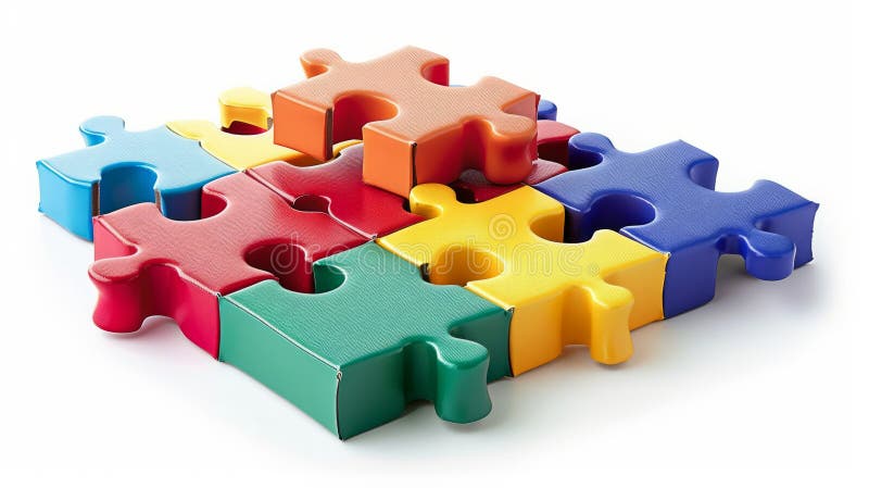 Volumetric Puzzle Puzzle of Different Colors Stock Image - Image of ...