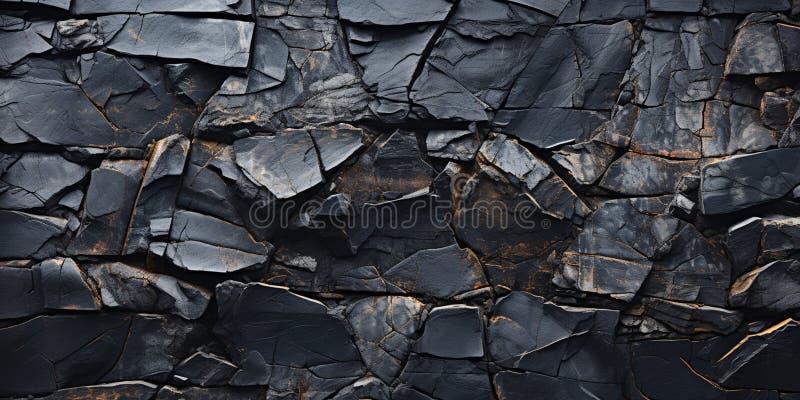 Volumetric Rock Texture with Cracks. Black Stone Background Stock ...
