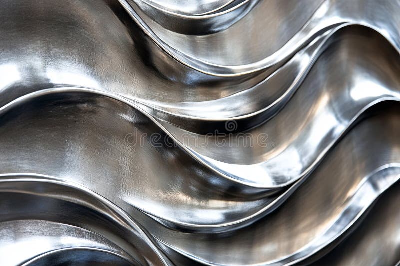 Volumetric Stucco Panel of Abstract Rays in Polished Silver. Art Stock ...