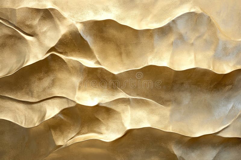 Volumetric Stucco Panel of Cliff Edges in Satin Gold. Art Stock Photo ...