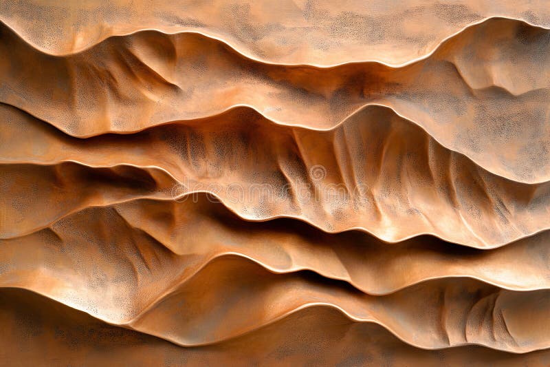 Volumetric Stucco Panel of Cliff Layers in Frosted Copper. Art Stock ...