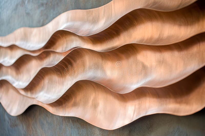 Volumetric Stucco Panel of Cloud Layers in Matte Copper. Art Stock ...