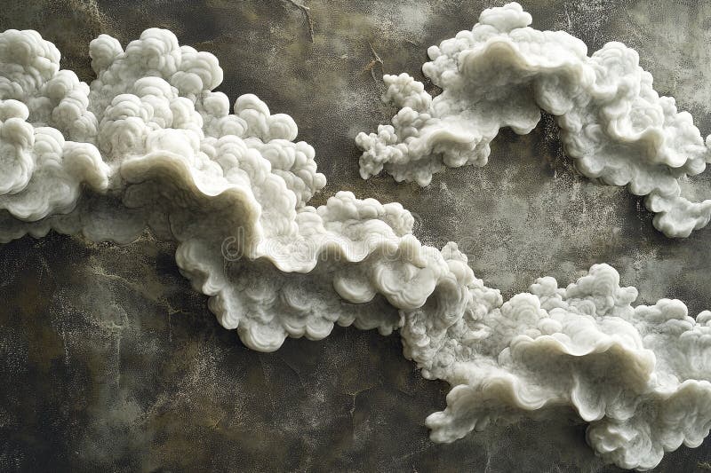 Volumetric Stucco Panel Cloud Layers Satin Bronze Art Stock Photos ...