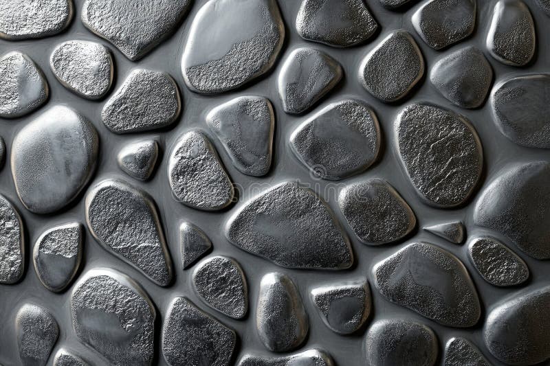 Volumetric Stucco Panel of Pebble Textures in Frosted Pewter. Art Stock Image - Image of ...