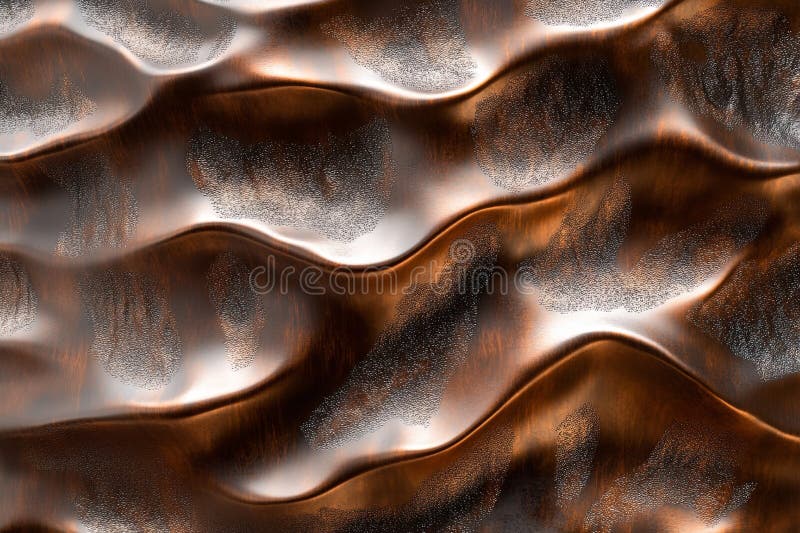 Volumetric Stucco Panel Raindrop Ripples Frosted Copper Art Stock ...