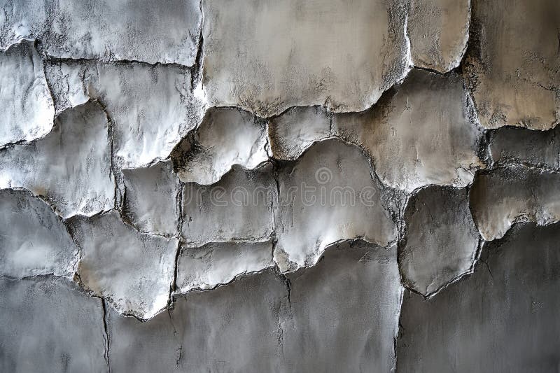 Volumetric Stucco Panel Rock Layers Satin Silver Art Stock Photos ...