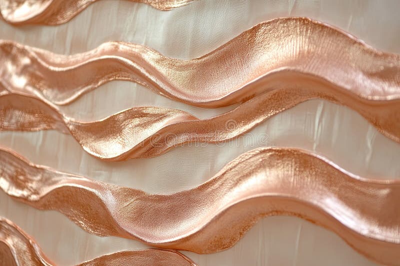 Volumetric Stucco Panel of Sand Waves in Rose Gold. Art Stock Photo ...