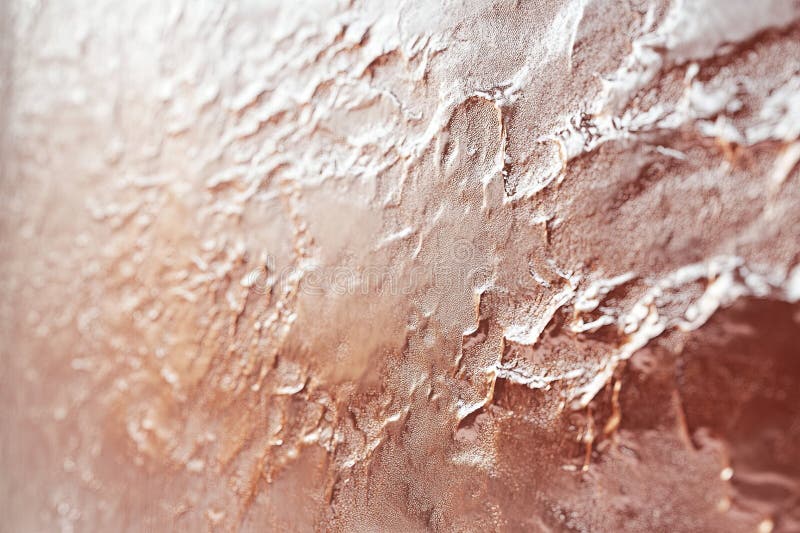 Volumetric Stucco Panel of Snow Textures in Frosted Copper. Art Stock ...