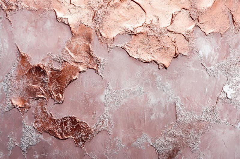 Volumetric Stucco Panel of Snow Textures in Frosted Copper. Art Stock ...