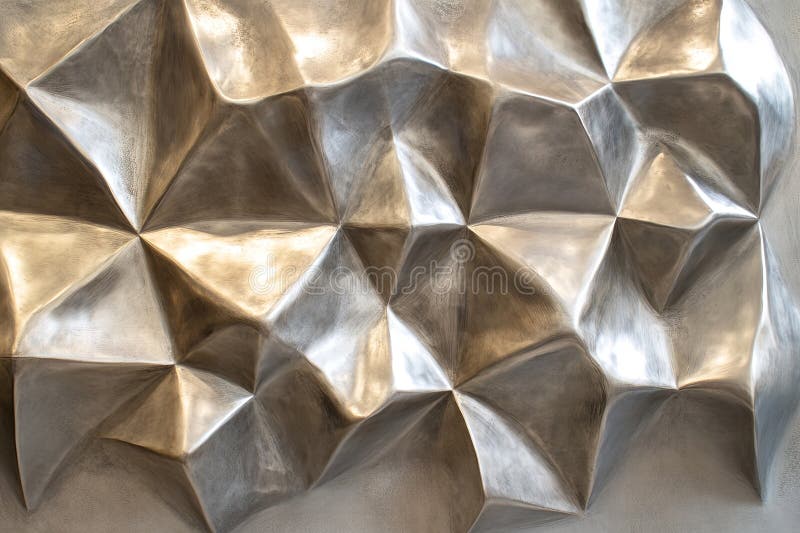 Volumetric Stucco Panel of Star Reflections in Satin Bronze. Art Stock ...