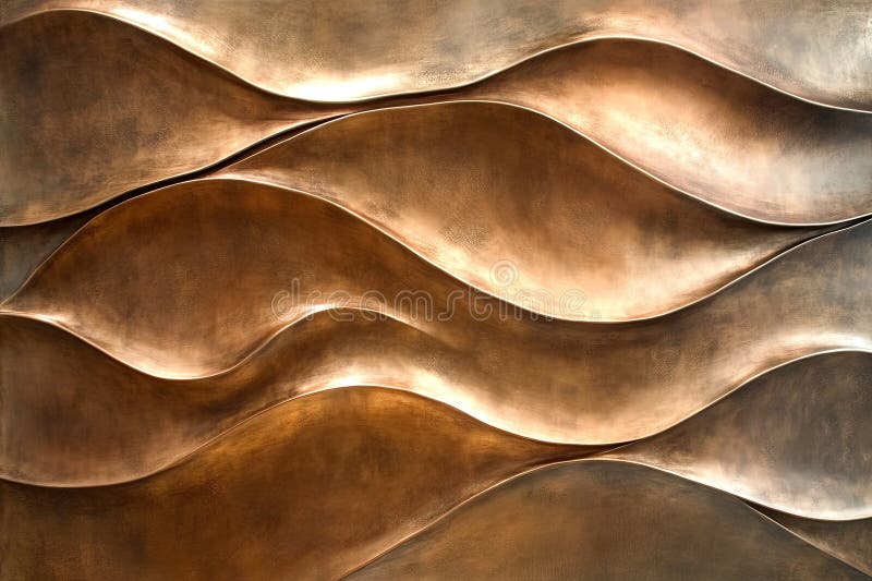 Volumetric Stucco Panel of Streamlines in Matte Copper. Art Stock ...