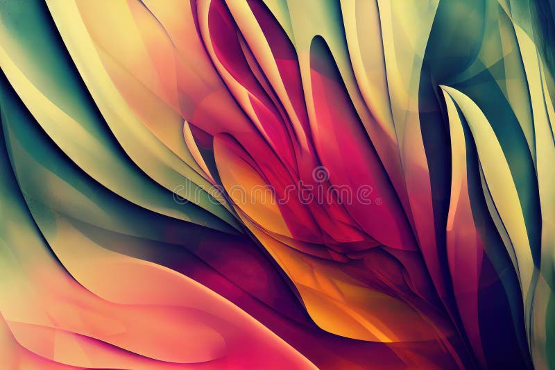 Volumetric Twisted Color Wave in 3D Background Texture Design. Stock ...