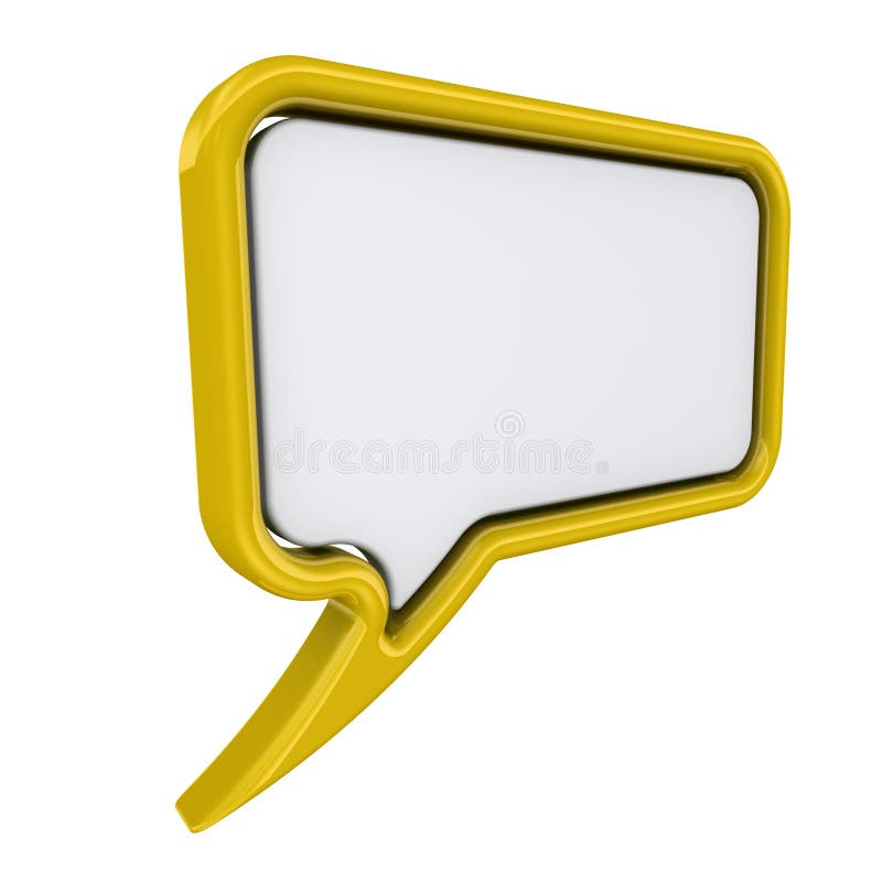 Volumetric Yellow Speech Bubble Stock Illustration - Illustration of ...