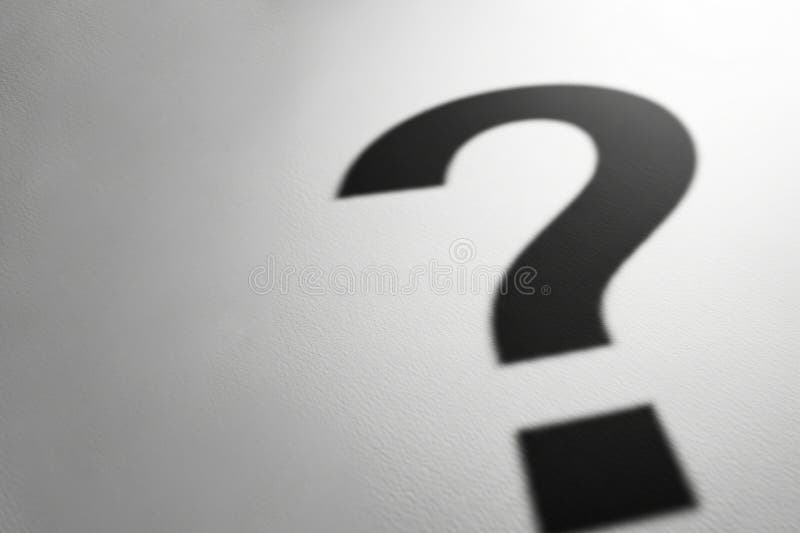 A Voluminous Black Question on a Light Background with a Soft Shadow ...