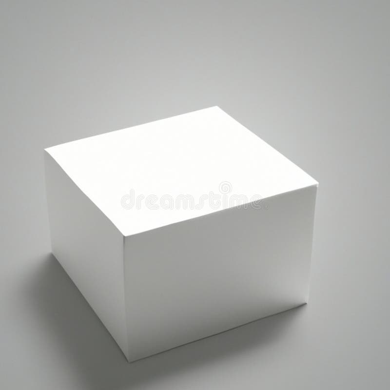 Voluminous Blank White Box with Shadow on a Gray Background. Free Space ...