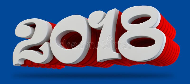 The Voluminous Letters are the Text `2018`, 3d Image. Stock ...
