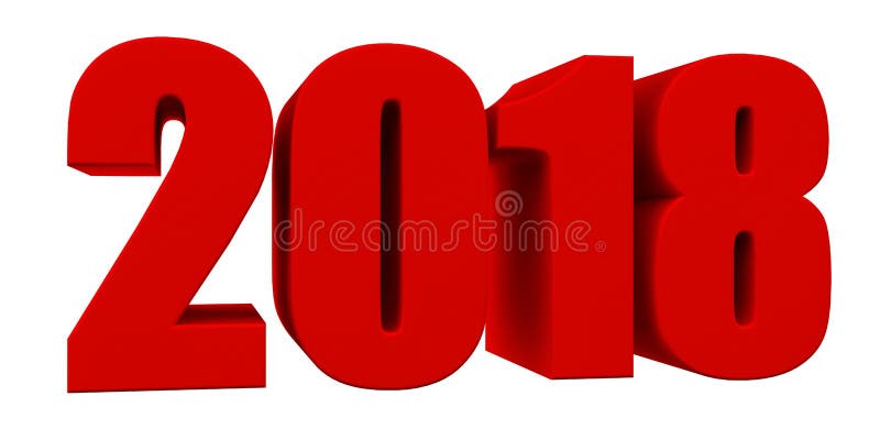 The Voluminous Letters are the Text `2018`, 3d Image. Stock ...