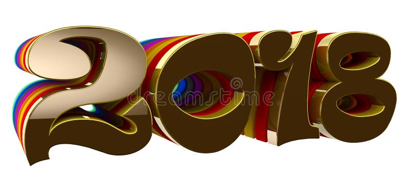 The Voluminous Letters are the Text `2018`, 3d Image. Stock ...