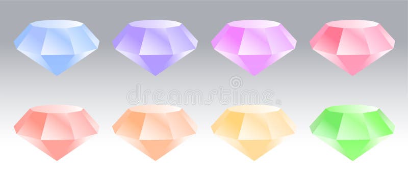 Voluminous Multi-colored Diamonds of Light Shades of Color, Arranged in ...
