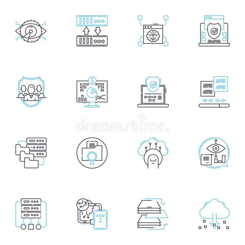 Voluminous Records Linear Icons Set. Extensive, Abundant, Comprehensive ...