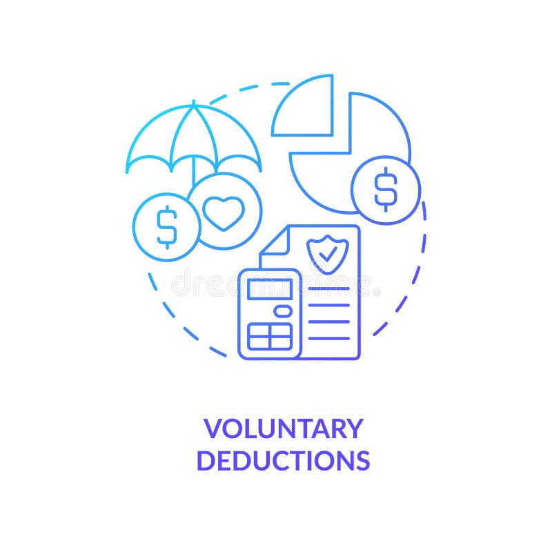 Voluntary Deductions Blue Gradient Concept Icon Stock Vector ...