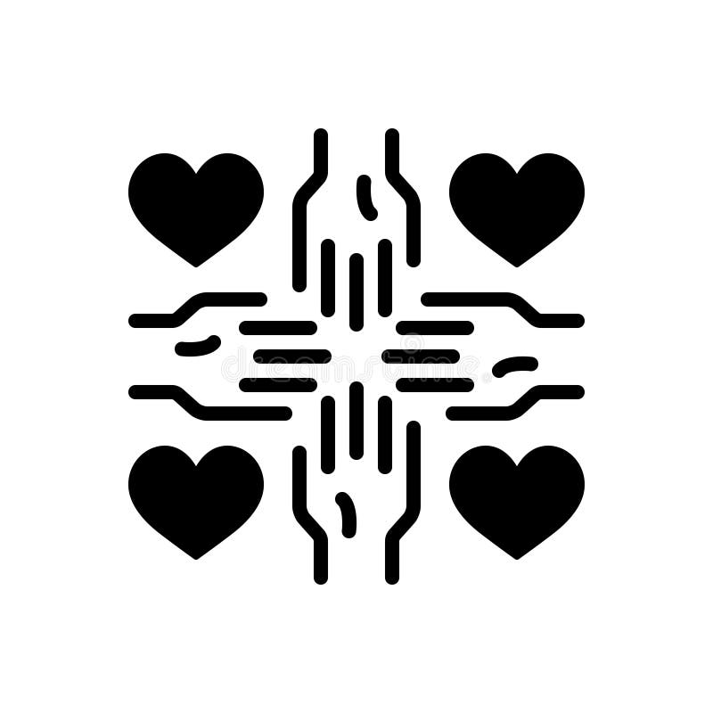 Black Solid Icon for Voluntary, Volunteer and Drawn Stock Vector ...