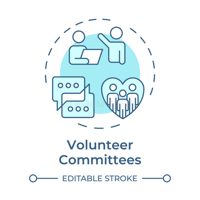 Volunteer Committees Soft Blue Concept Icon Stock Vector - Illustration ...