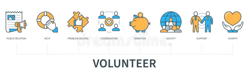 Volunteer Concept Web Vector Infographics Stock Illustration ...