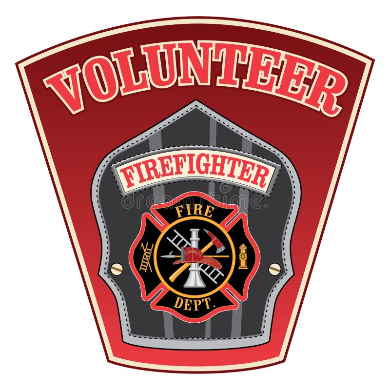 Volunteer Firefighter Shield Stock Vector - Illustration of volunteer ...
