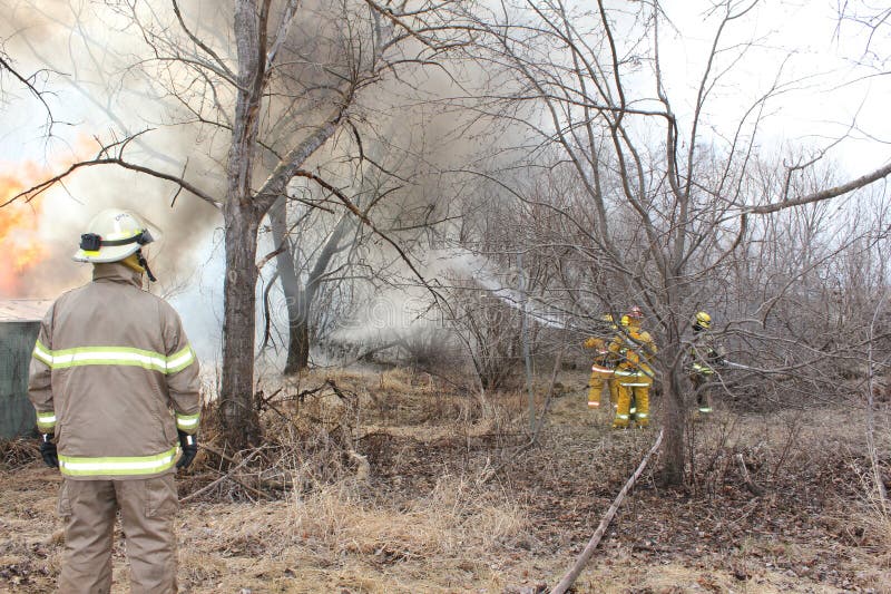 Volunteer Firefighters Training on Live Structure Fire in Saskatchewan ...